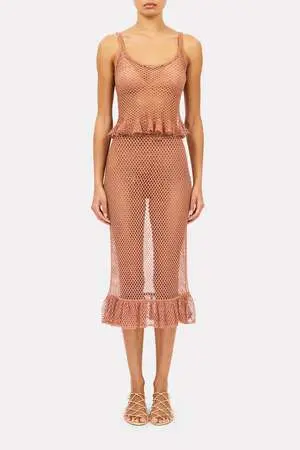 Ulla Johnson Lorna Mesh Midi Skirt - Shell