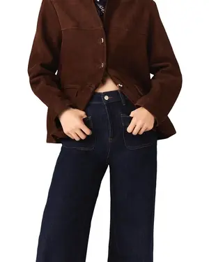 Maje Prairabrut High Rise Wide Leg Jeans