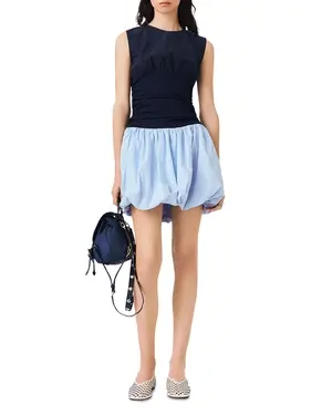 Maje Jersey And Cotton Mix Dress