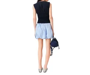 Maje Jersey And Cotton Mix Dress