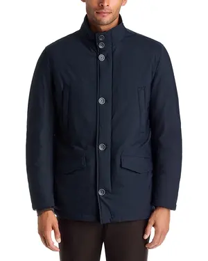 Herno Water Resistant Bi Stretch Down Shirt Coat - Navy