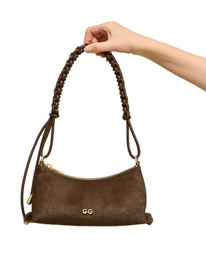 Cult Gaia Osa Calf Hair Shoulder Bag - Dark Java