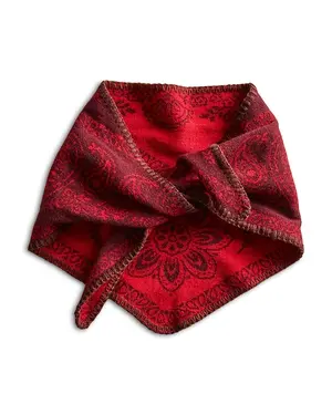 Free People Carmen Paisley Knitted Triangle Scarf - Wine