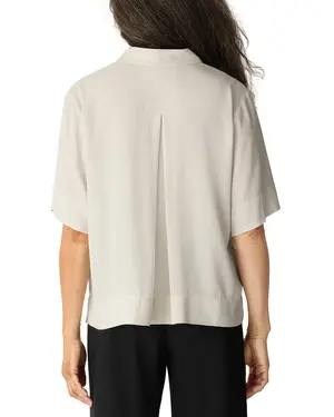 Eileen Fisher Silk Stand Collar Top
