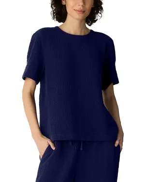 Eileen Fisher Cotton Stretch Round Neck Top
