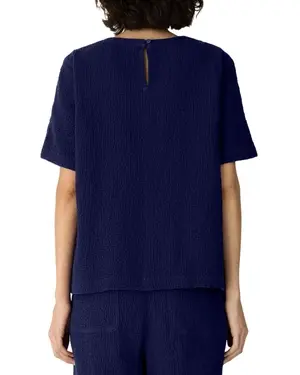 Eileen Fisher Cotton Stretch Round Neck Top
