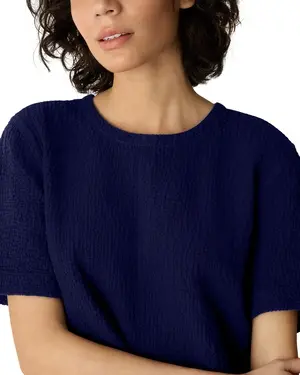 Eileen Fisher Cotton Stretch Round Neck Top