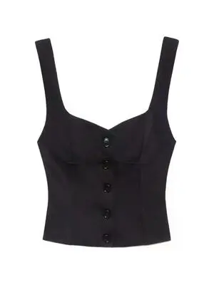 ANIYE BY Dina Button-up Bustier Top - Black