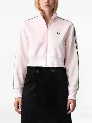 Fred Perry Logo-embroidered Zip-up Sweatshirt - Pink