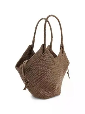 IBELIV Medium Trinity Woven Leather Shoulder Bag - Brown
