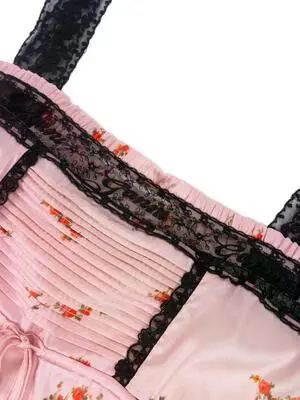 GANNI Lace-trim Floral-print Top