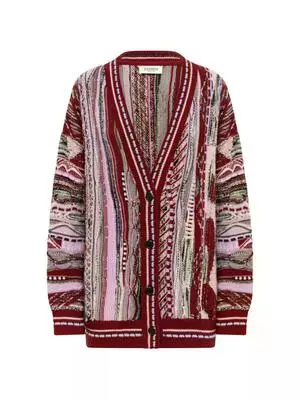 LANEUS Jacquard-knit Oversized Cardigan