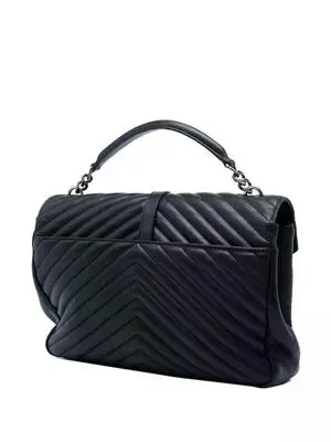 Saint Laurent 2016 Large Chevron Sheepskin Monogram College Satchel