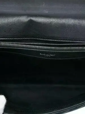 Saint Laurent 2016 Large Chevron Sheepskin Monogram College Satchel