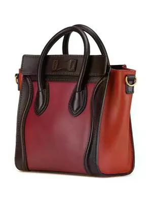 Celine 2013 Nano Tricolor Leather Luggage Tote Satchel - Red