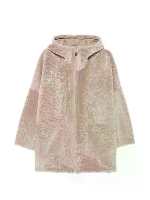 MANZONI 24 Beige Hooded Coat - Neutrals