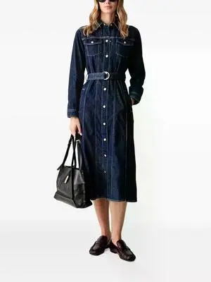 Gant Belted Button-down Midi Dress - Blue