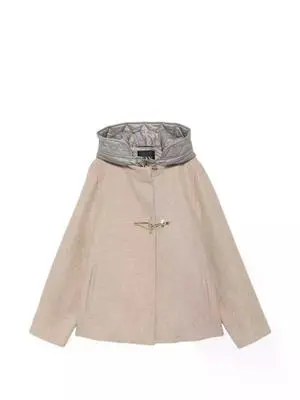 FAY Toggle Quilted-hood Toggle-fastening Coat - Neutrals