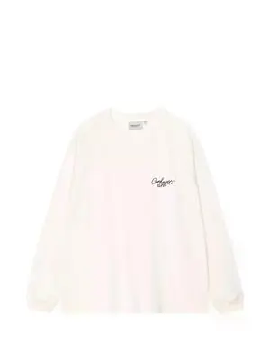 Carhartt Work In Progress Signature Logo-embroidered Long-sleeve T-shirt - Neutrals