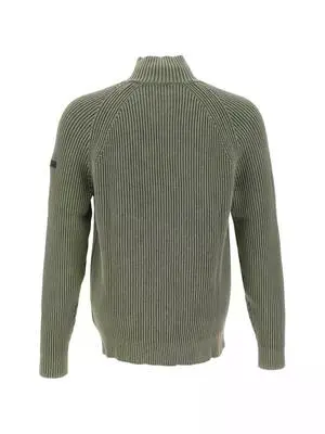 RRD Cotton 7 Techno Wash Half-zip Rib-knit Sweater - Green