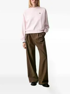 Fred Perry Logo-embroidered Tipped-cuff Sweatshirt - Pink