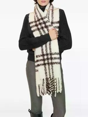 Burberry Check Alpaca Wool Blend Bouclé Scarf