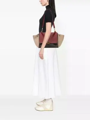 Celine 2015 Medium Tricolor Leather Trapeze Satchel - Red
