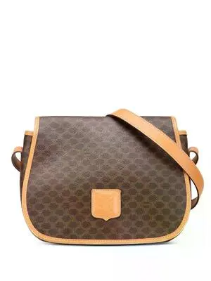Celine 2012 Macadam Coated Canvas Crossbody Bag - Brown