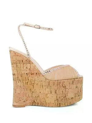 ANDREA WAZEN 150mm Bardot Crystal-embellished Sandals - Neutrals