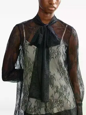 Erdem Floral-lace Pussy-bow Shirt