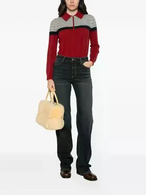 Guest In Residence Track Striped Ribbed-knit Sweater