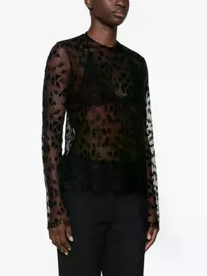 Fendi Lace Long-sleeve Top - Black