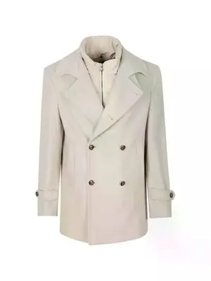 BARBA NAPOLI Double-breasted Layered Coat - Neutrals