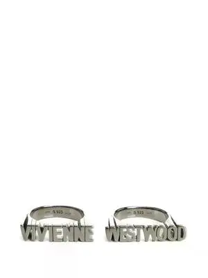 VIVIENNE WESTWOOD Essex Logo-lettering Rings - Silver
