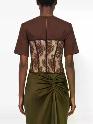 Giuseppe Di Morabito Lace-corset T-shirt