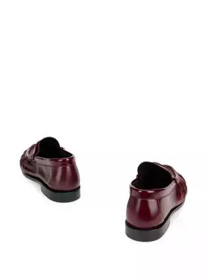 Saint Laurent Le Loafer Ruched Leather Loafers