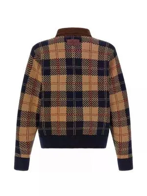 Guest In Residence Tartan Corduroy-collar Jacket - Blue