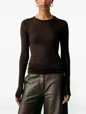 LA MANIA Long-sleeve Crew-neck T-shirt - Brown