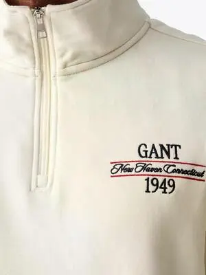 Gant Logo-embroidered Quarter-zip Sweatshirt