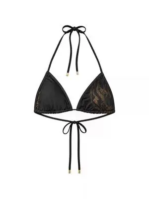PLEIN SPORT Embellished Triangle Bikini Top - Black