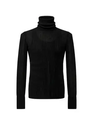 EGONLAB Ribbed-knit Roll-neck Sweater - Black