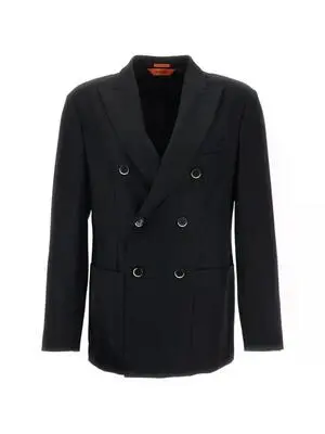 Barena Venezia Double-breasted Peak-lapel Jacket - Black