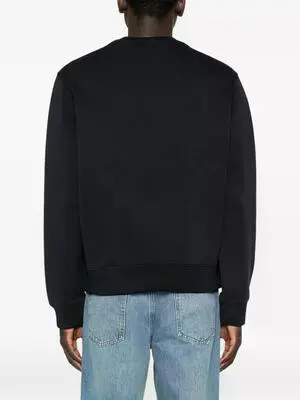 Emporio Armani Double Jersey Sweatshirt With Large Flocked Logo