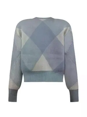 Derhy Argyle Crystal-embellished Sweater - Blue