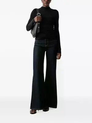 LA MANIA Solla Ruched High-neck Top