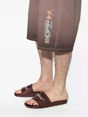 Off-White Bookish Sliders - Brown