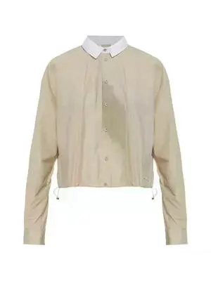 RETHINKIT STUDIOS Logo-patch Drawstring Shirt - Neutrals