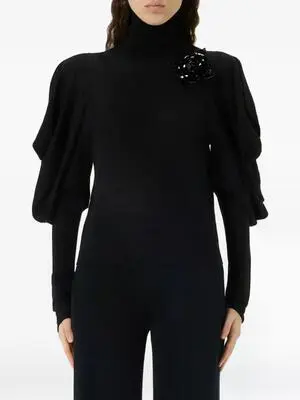 Blumarine Puff-sleeve Roll-neck Sweater