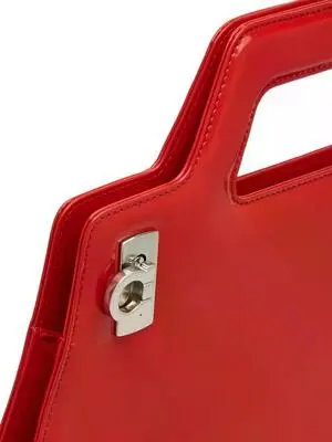 FERRAGAMO Geometric Leather Shoulder Bag - Red
