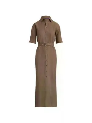 Ralph Lauren Belted Linen Maxi Dress